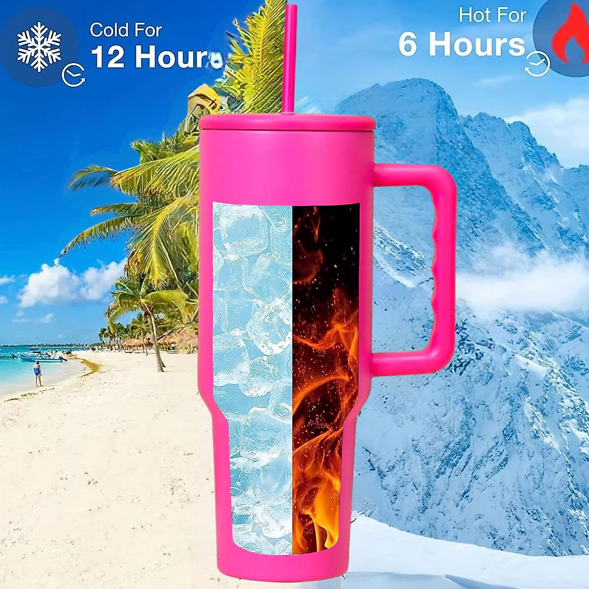 Kiki New York Tumbler with lid (Pink)