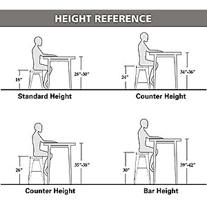 Yongqiang 26" Bar Stools Set of 4 High Back Metal Counter Height Chairs Barstools with Wooden Seat Industrial Matte Black