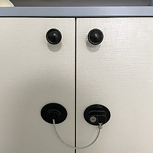 UD Refrigerator Door Locks, Child Safety Lock with Key Suitable Drawer, Washing Machine, Toilet, Window, Cabinet and Other furnitureEach Set Comes with Two Keys, 2pcs(YX3AQS-004-Black-02)