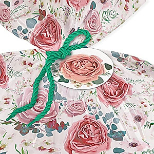 WRAPAHOLIC 56" Large Plastic Gift Bag - Pink Floral Design for Birthdays, Mother's Day, Wedding, Baby Shower, Parties, or Any Occasion - 56" H x 36" W