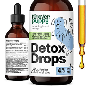 Detox Drops for Dogs - Liver and Kidney Cleanse for All Breeds & Sizes - Herbal Liver Detox w/Dandelion Leaf & Dandelion Root - Antioxidant Support for Pets - Dog Food Supplements for Detox - 4oz