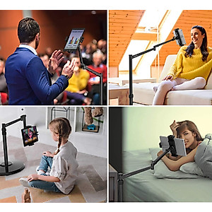 Smatree Tablet Floor Stand, 360 Degree Rotating with Height Adjustable Stand Compatible with 9-13 inch Ipad Pro/Air/Mini 2024, 12.4-11 inch Samsung Galaxy Tab S10/S9/S8, Surface Pro 11, eBook Reader