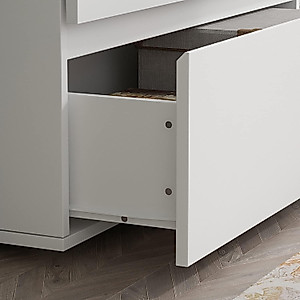 Homsee Modern 3-Drawer Dresser Chest, Wooden Dresser Tower with Wide Storage Space, 30.3" L Dresser Closet for Living Room Bedroom Hallway (White)