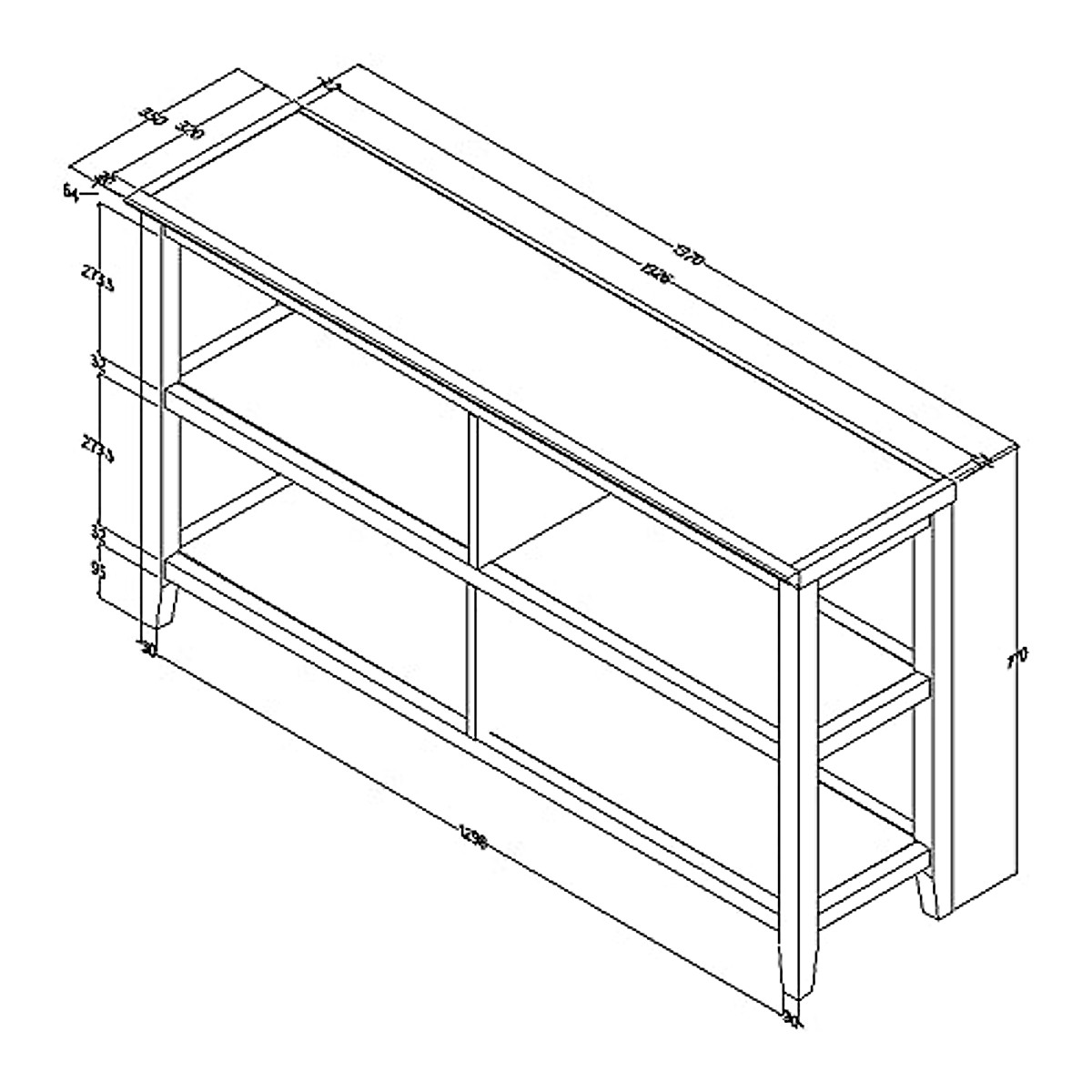 NewRidge Home Goods NewRidge Home Bookcase Bookshelf, Horrizontal, WALNUT
