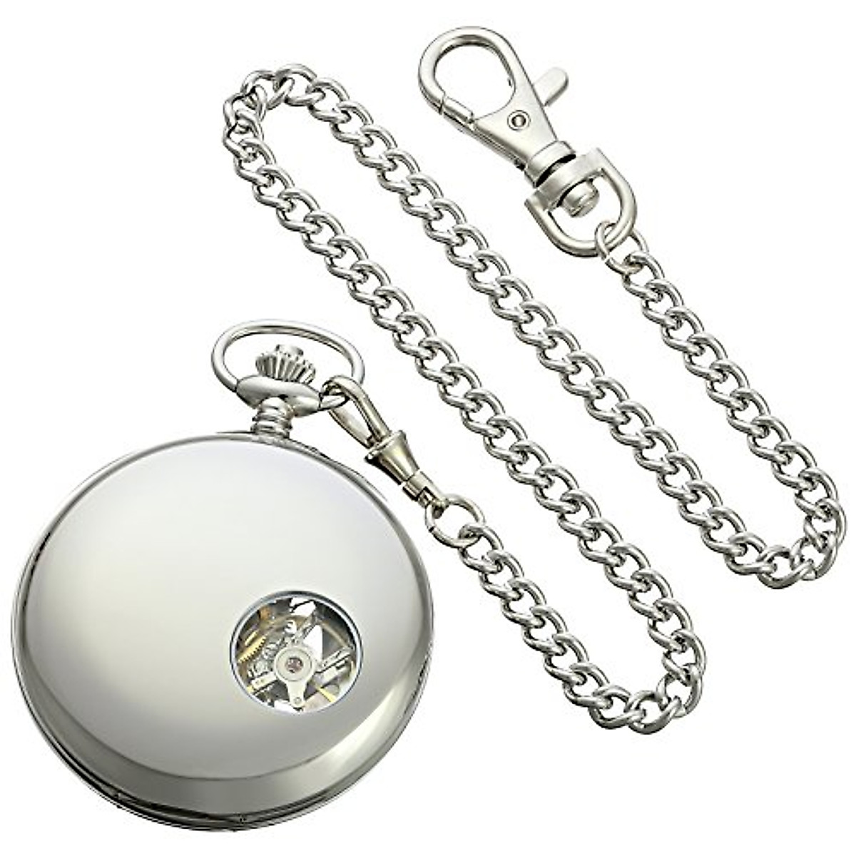 Charles-Hubert, Paris 3972-W Premium Collection Analog Display Mechanical Hand Wind Pocket Watch