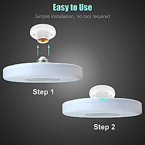 UFO LED Light Bulb, 28W, 40W, 60W LED Ceiling Light Bulb, Flat LED Light Bulb, Base for Home Lighting, Garage, Workshop, Basement Easy-Installation Energy Saving LED Lamp with Folded E27 (60)