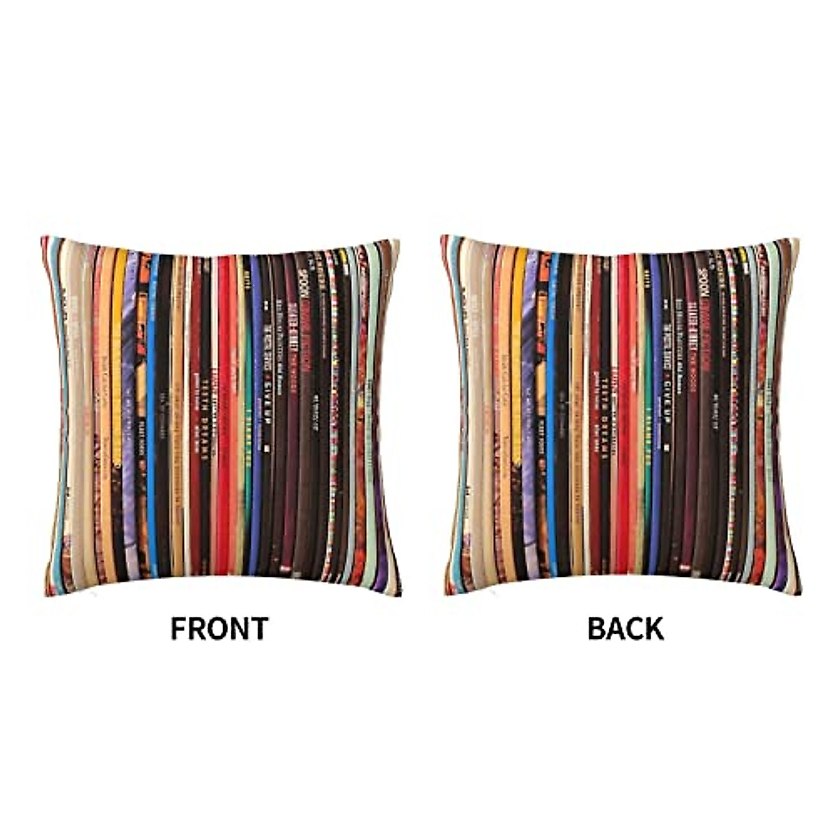 TWSZGD Indie Rock Vinyl Records Pillow Case Decorative Square Throw Pillow Covers Cushion Case Pillowcase for Sofa Couch Bed Chair Car 18x18 Inch/45x45 cm
