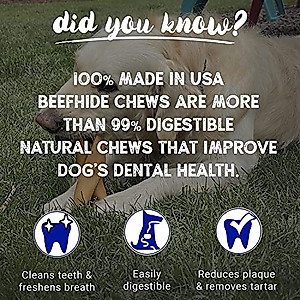 Pet Factory 100% Made in USA Beefhide 7" Braided Sticks Dog Chew Treats - Peanut Butter Flavor, 6 Count/1 Pack