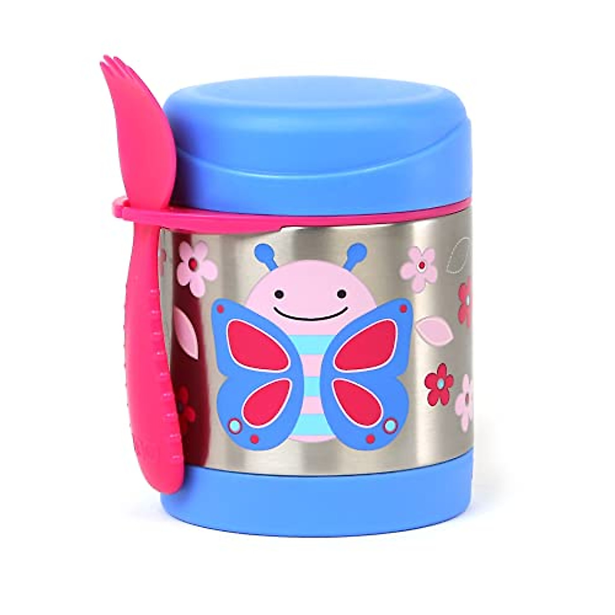 Skip Hop Baby Zoo Little Kid and Toddler Blossom Butterfly Insulated Food Jar and Spork Set, Multi, 11 fl oz