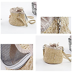 Small Pet Carrier Bag Hamster Carrier Bag with Long Detachable Shoulder Strap, Light Coffee Color Straw Mesh Breathable Portable Outgoing Bag for Hamster Hedgehog Sugar Glider Squirrel Gerbil