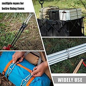 Bungee Cords with Carabiner Hooks 12 inch Heavy Duty Outdoor Camping Accessories Rope Elastic for Luggage Cargo Camping RV Hand Carts Oilcloth Binding 4 pcs