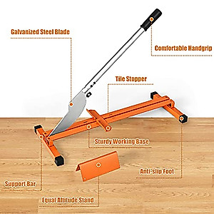 Nisorpa Upgraded Vinyl Plank Cutter Manual Laminate Floor Cutting Tool with Movable V Support Heavy Duty Steel Quick Cut for 8-12inch Wide Floor Tiles