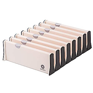 Qozary 8 Pack Adjustable Drawer Dividers Organizer Separators Expandable from 10.9-17.2", Plastic Dresser Organizer for Bedroom, Bathroom, Closet, Baby Drawer, Office Desk, Kitchen Storage