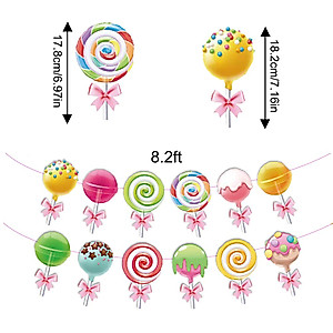 Anor WishLife Candyland Banner,Lollipop Banner,Rainbow Candy Banner,Donut Banner,Candyland Party Supplies,Candyland Baby Shower,Candyland Decoration for Girls,Kids,Home,Classroom,Bedroom