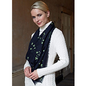 Patrick Francis Shamrock Designed Fashion Scarf, Navy Colour