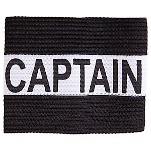 Crown Sporting Goods Captain Armband | Youth Team Sports Athletic Accessory | One-Size Elastic Player Band for School, Playground, Recreational, Indoor & Outdoor, Soccer & Basketball (Black)