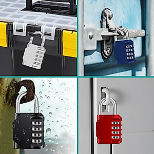 ZHEGE Lock, 4 Digit Combination Padlock Outdoor, School Lock, Gym Lock and Black Lock