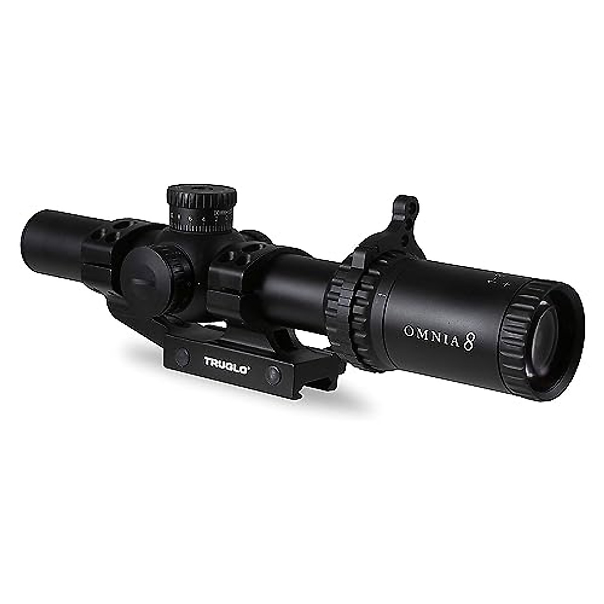 TRUGLO Omnia Tactical Hunting Shooting Durable Fogproof Shock Resistant 30mm One-Piece Aluminum Tube Illuminated All Purpose Tactical Reticle Riflescope | Flip-Up Lens Cap Included | 8 1-8X24 30MM