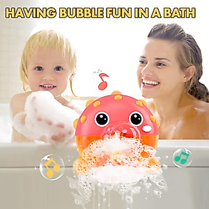 chengjiaing Bubble Bath Maker for The Bathtub，Puffer Bubble Machine with Music，Baby Bathroom Blowing Bubbles Toys,The Great Gifts for Toddlers Over 3 Years Old Girl Boy