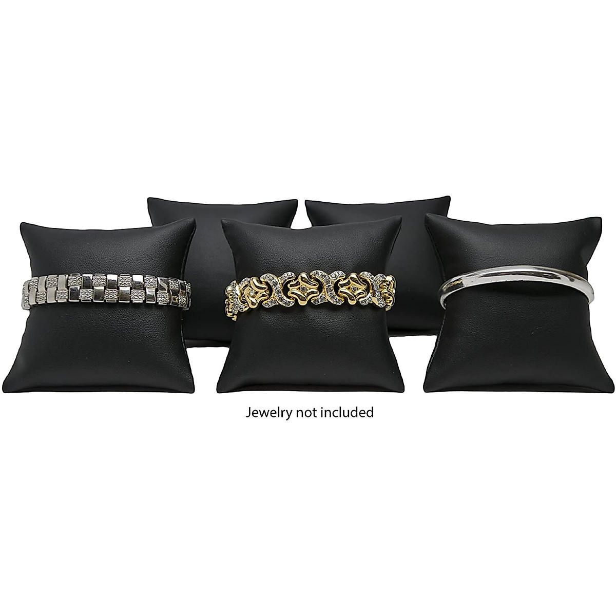 Novel Box Black Leatherette Jewelry Display Watch Pillow 5 Pack - Bracelet Pillows for Easy Care & Soft Protection - Watch Cushion for Birthday, Valentine’s Day & Wedding Gift Displays