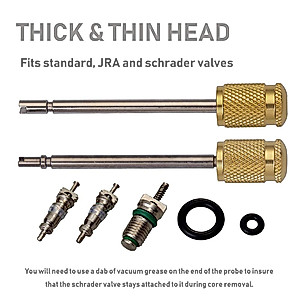 Lichamp Automotive AC R134A R1234YF Valve Core Remover and Installer Tool Set, for Standard and JRA Valve Core Couplers