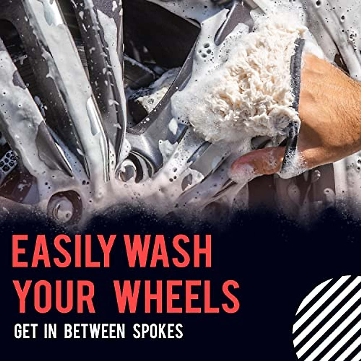 Maxshine Microfiber Wash Mitt Finger Wheel Car Wash Mitt and Dusting Mitt for Car Detailing, 2pcs/Pack Car Wash Glove for Small Areas, Car Detailing Accessories and Supplies