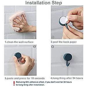 24 Pack Adhesive Wall Hooks, Key Hooks, Coat Hangers, Waterproof Utility Hanging Self Adhesive Towel Hook for Kitchen Bathroom Bedroom Entrance Door