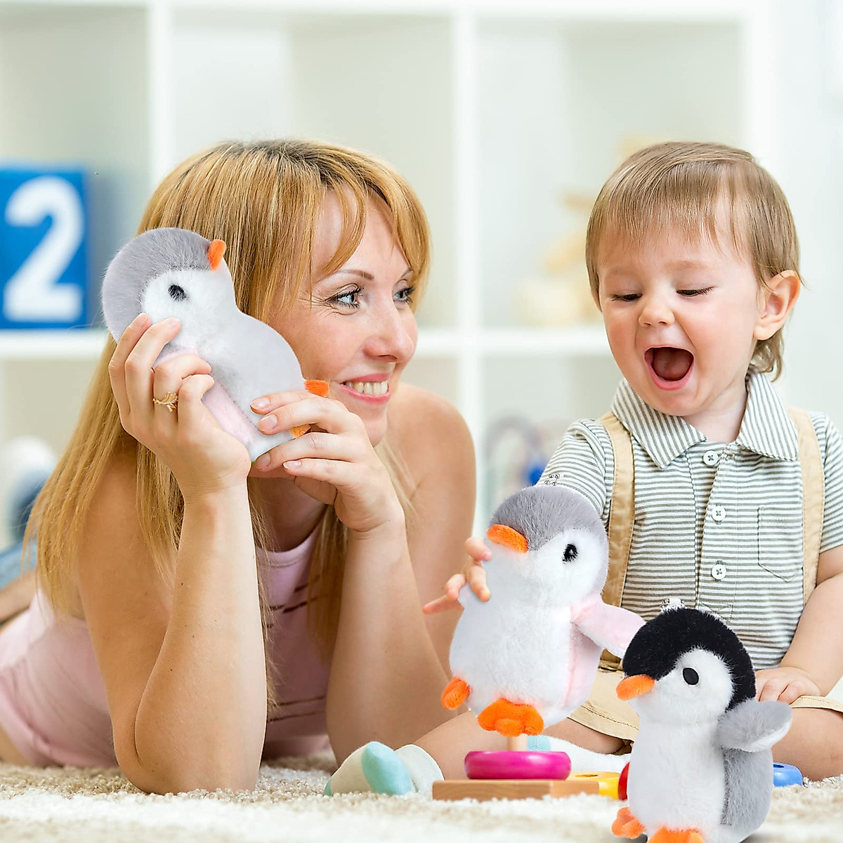 9 Pcs Mini Penguin Stuffed Plush Toys 4.3 Inch Cute Penguin Stuffed Small Penguin Stuffed Animal Hanging Penguin Toys Penguin Party Decorations for Bag Penguin Pendant Party Favor Gift(Cute Style)