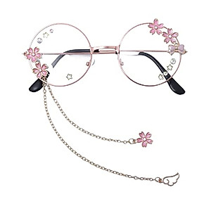 Kawaii Glasses With Chain Kawaii Accessories Glass Case Included Cute Glasses Cosplay Accessories Kawaii Sakura Accessories
