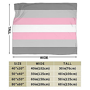 Demigirl Pride Flag Throw Blanket,Pride Blanket for Bed Sofa Couch Soft Flannel Fleece Lightweight Throw Blanket for Adult Boys Girls 60"X50"