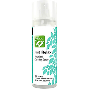 Only Natural Pet Just Relax Botanical Behavior Calming Spray for Dogs - Naturally Calms Anxious Behavior - 3.4 oz Spray