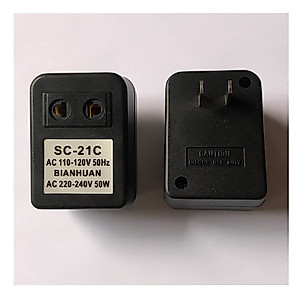 Acxico 1Pcs 110V to 220V Power Converter Adapter Voltage Transformer Adapter 50W PC Material SC-21C