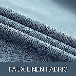 MIULEE Linen Texture Curtains for Bedroom Solid 100% Blackout Thermal Insulated Dusty Blue Curtains Grommet Room Darkening Curtains/Draperies Luxury Decor for Living Room Nursery 52x84 Inch (2 Panels)