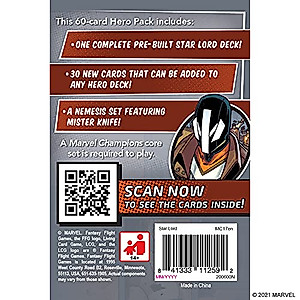 Marvel Champions The Card Game Star-Lord HERO PACK - Superhero Strategy Game, Cooperative Game for Kids and Adults, Ages 14+, 1-4 Players, 45-90 Minute Playtime, Made by Fantasy Flight Games