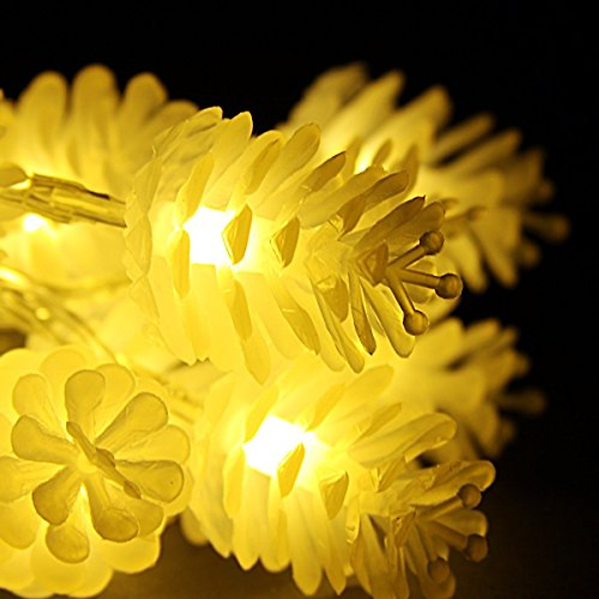 WONFAST Pine Cone Led String Lights, Waterproof 5m/16.4ft 20LED Outdoor Solar Powered Fairy Starry Lights for Gardens Christmas Trees Weddings Parties Indoor Holiday Decoration (Warmwhite)