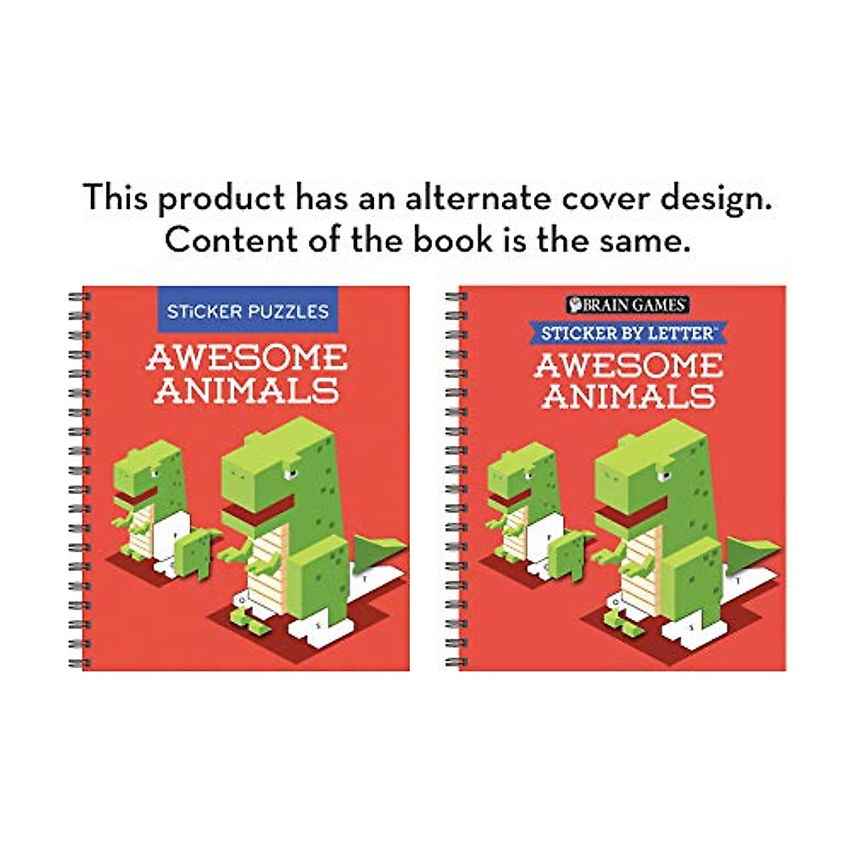 Brain Games - Sticker by Letter: Awesome Animals (Sticker Puzzles - Kids Activity Book)