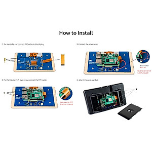 waveshare 7inch DSI Capacitive Touch Display with Protection Case for Raspberry Pi 4 Model B, 7" DSI LCD with Enclosure 800×480 Pixel, Support Ubuntu/Kali / WIN10 IoT, Single Point Touch, Driver Free