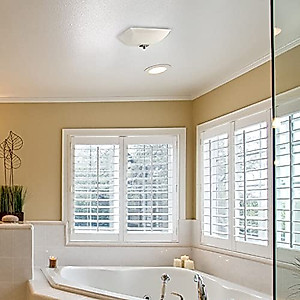 Lift Bridge Kitchen & Bath Decorative Square 70CFM Ceiling Bath Fan with Light and Glass Globe, Brushed Nickel or Oil Rubbed Bronze, Requires 8.11" opening, (DSQR70BNOR-2022)