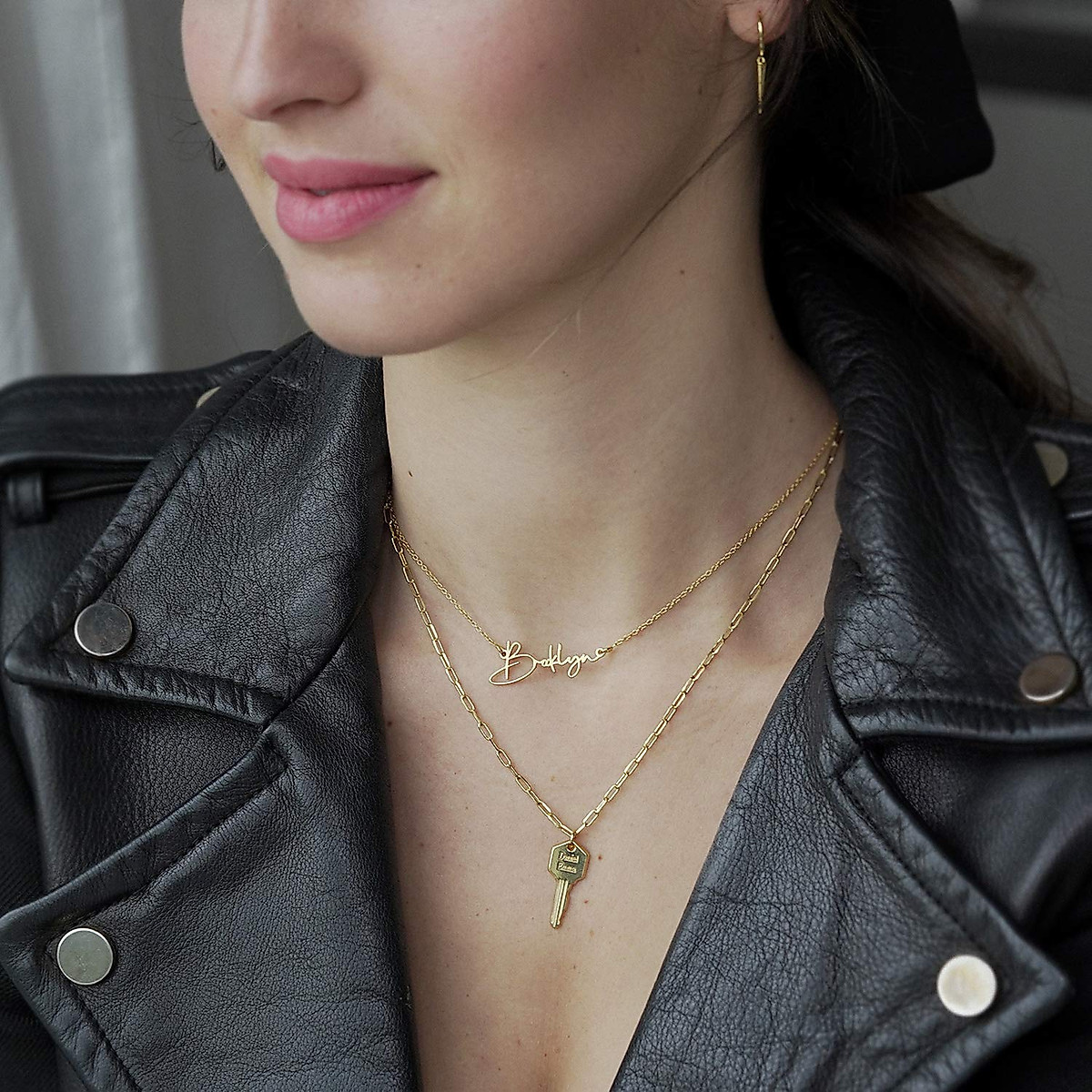 Oak&Luna - Belle Personalized Name Necklace - Signature Style Custom Necklace - in Sterling Silver or Gold Plating - Jewelry Gift for Women Wife Her - Mother's Day, Birthday (18k Gold Plating)