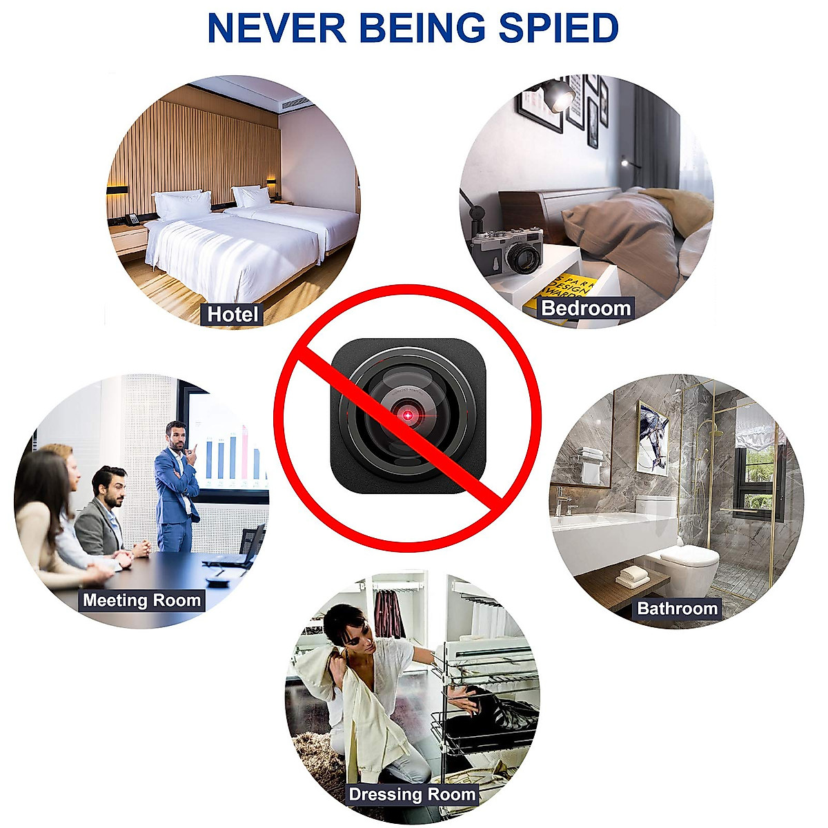 PEN&H Anti-Spy No Peeking Hidden Camera Detector with LED Flash Lights, Spy Camera Detector,Luggage and Personal Alarm 3-in-1 Functionality Defense for Indoor Home Office Travel.