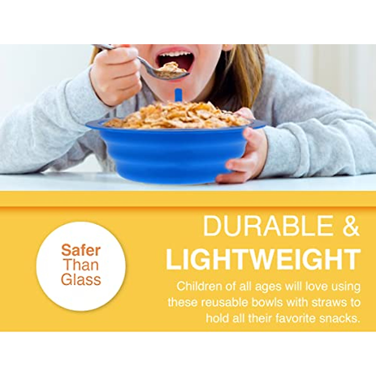 Arrow Home Products Sip-A-Bowl Set, 22oz, 6pk - BPA Free Straw Bowls for Kids To Sip Up Every Drop Without the Mess -Made in the USA, Great for Cereal, Ice Cream, Soup, Milk-Blue, Pink, Green, Orange