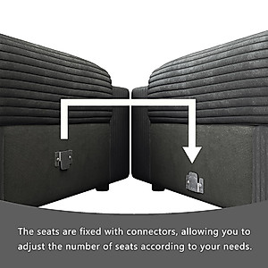 ATJafurn 107'' Black 3 Seater Modern Sofa Couch, Corduroy Fabric Upholstered Sofa with Cushion and Pillows for Living Room Apartment (Black, 3 Seater)