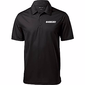 Ford Mustang Shelby Crest Pocket Print Textured Polo, Black Small