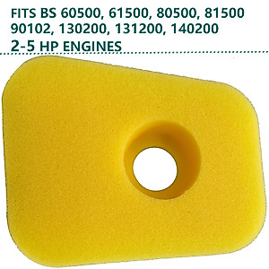 2 Pack 27987S Air Filter Cleaner Foam for BS Lawn Mower 7987 4108 5001H John Deere AM34963 LG27987 LG27987S Briggs Stratton 60500 61500 80500 81500 90102 130200 131200 140200