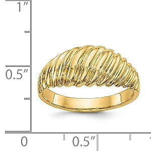 IceCarats 14K Yellow Gold Chunky Dome Statement Ring Size 6