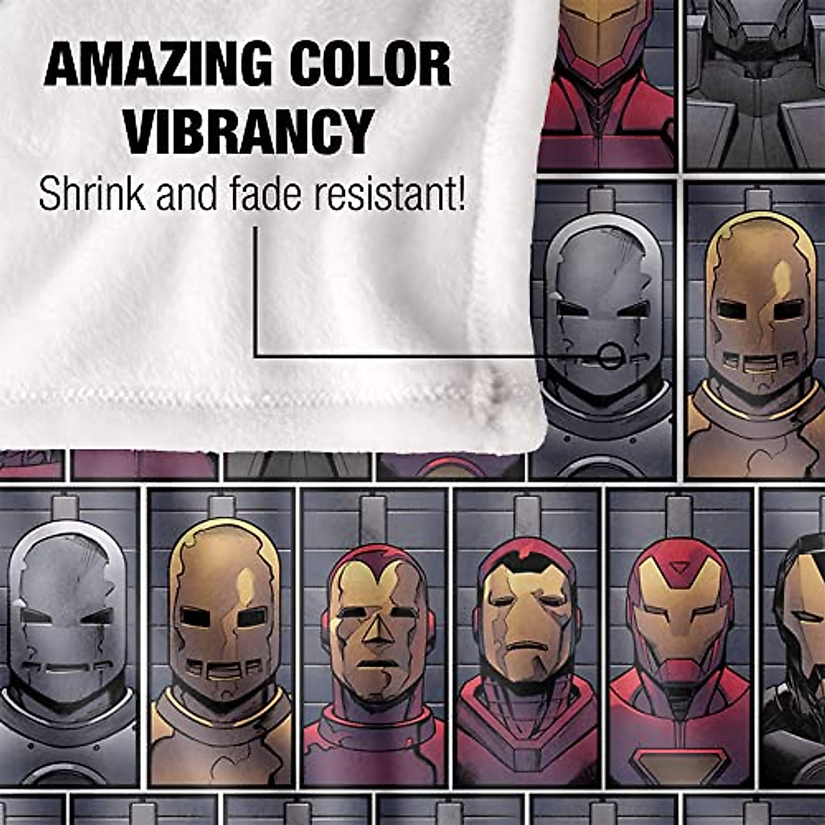 Marvel Iron Man Blanket, 36"x58", Collection of Iron, Silky Touch Super Soft Throw Blanket