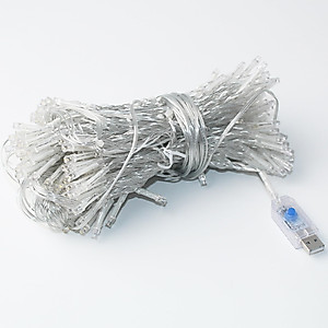 YAQIMIYA 300 LED Fairy Curtain Lights Plug in 10x10FT,8 Modes Window Wall Hanging Curtain String Lights for Bedroom Wedding Party Indoor Outdoor Decoration (Warm White)