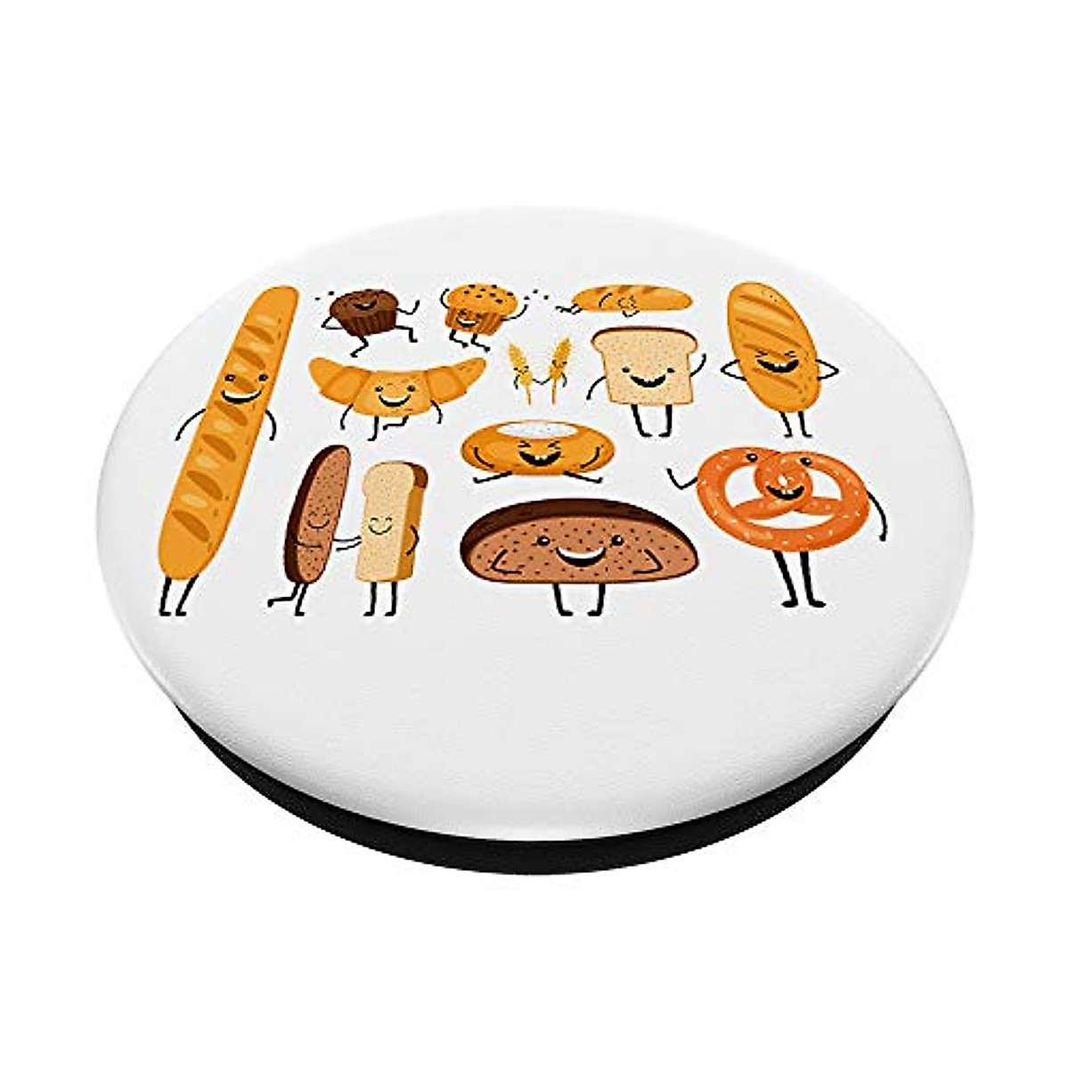 Bagel Croissant Muffin Kawaii Cute Bread Lover Gift PopSockets PopGrip: Swappable Grip for Phones & Tablets