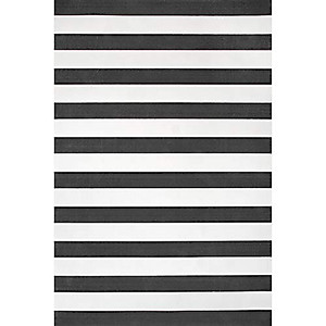nuLOOM Christa Striped Indoor/Outdoor Area Rug, 5x8, Black