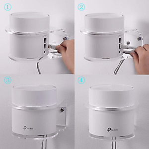 Huafly Wall Mount for Tp-Link Deco X20/X25/X60/X68/X76 WiFi 6 Mesh, Sturdy Bracket Stand Holder for Whole Home Mesh WiFi System(2 Pcs)